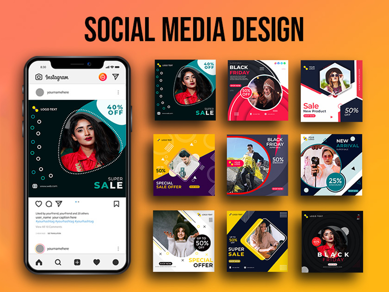 Social Media Design Mockup by Toihidul Islam on Dribbble