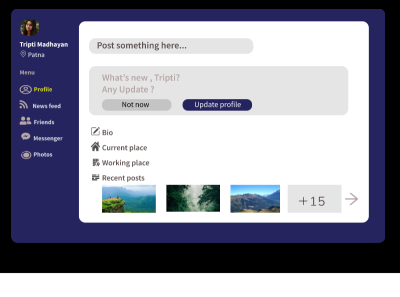 A Simple user profiloe by Tripti Madhayan on Dribbble
