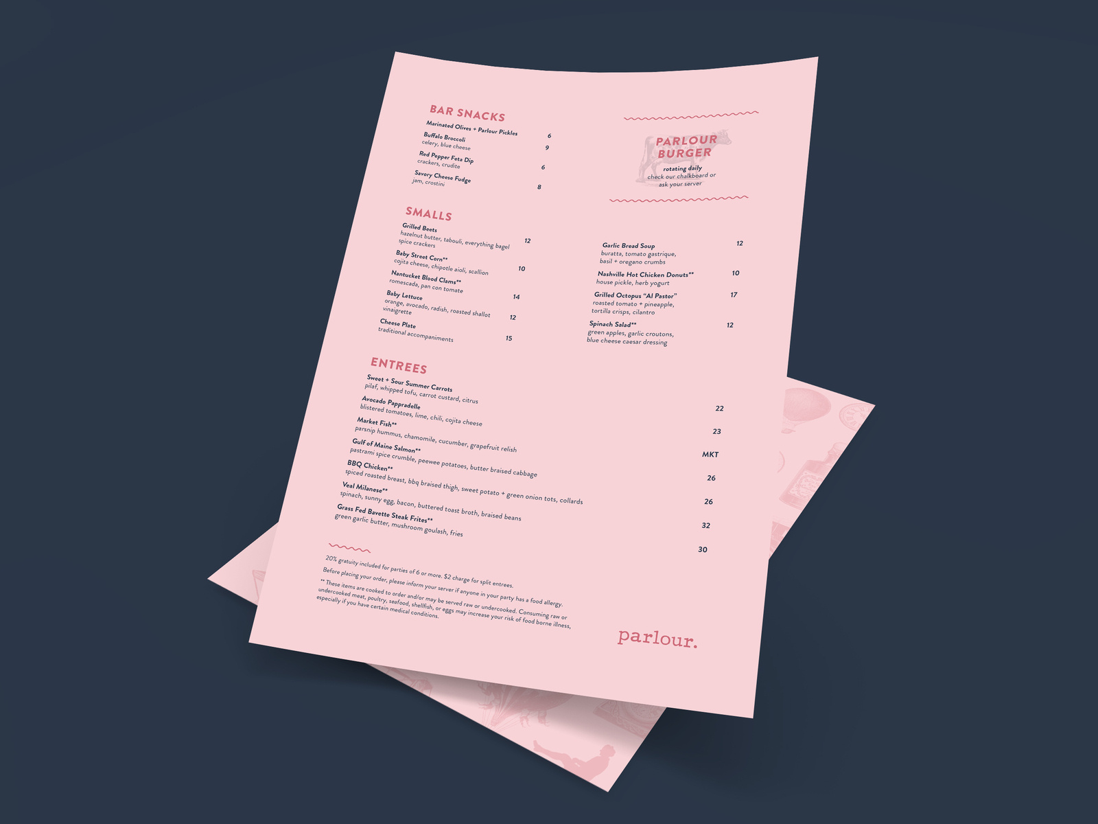 Parlour Menu by Sandy Machado on Dribbble