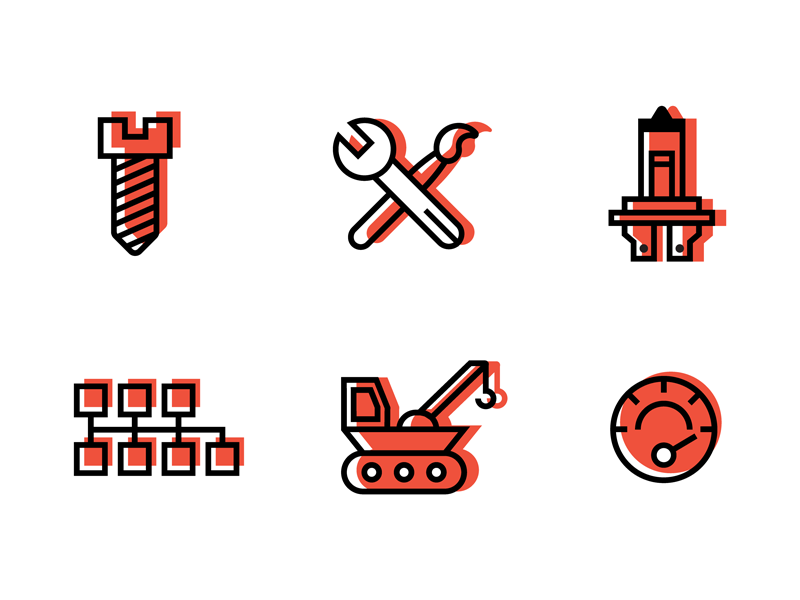 Memphis Arts Engine Icon Set by Jess Vandenberg on Dribbble