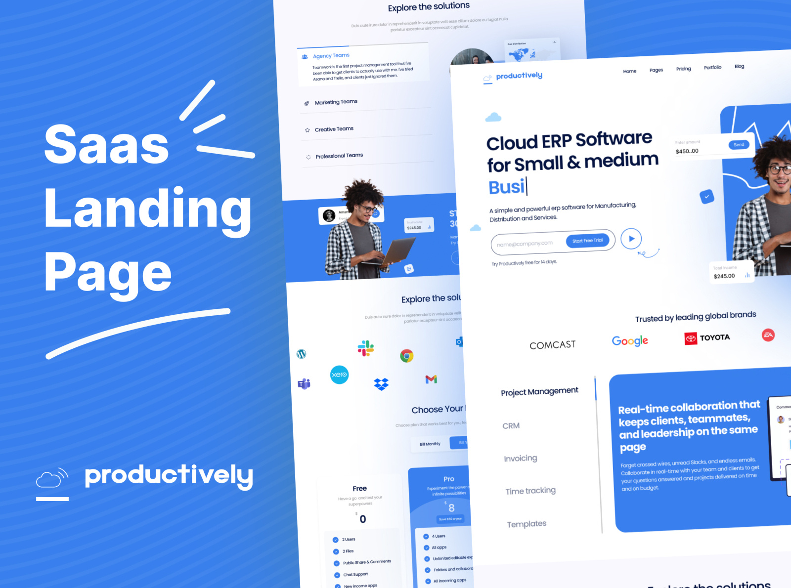 Saas Web Design for Productively by Muhammad Aizaz on Dribbble