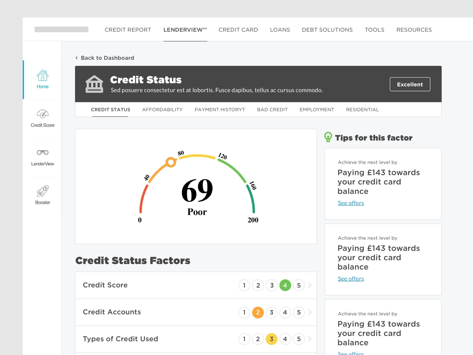 Credit Score Platform by Mike Hince on Dribbble