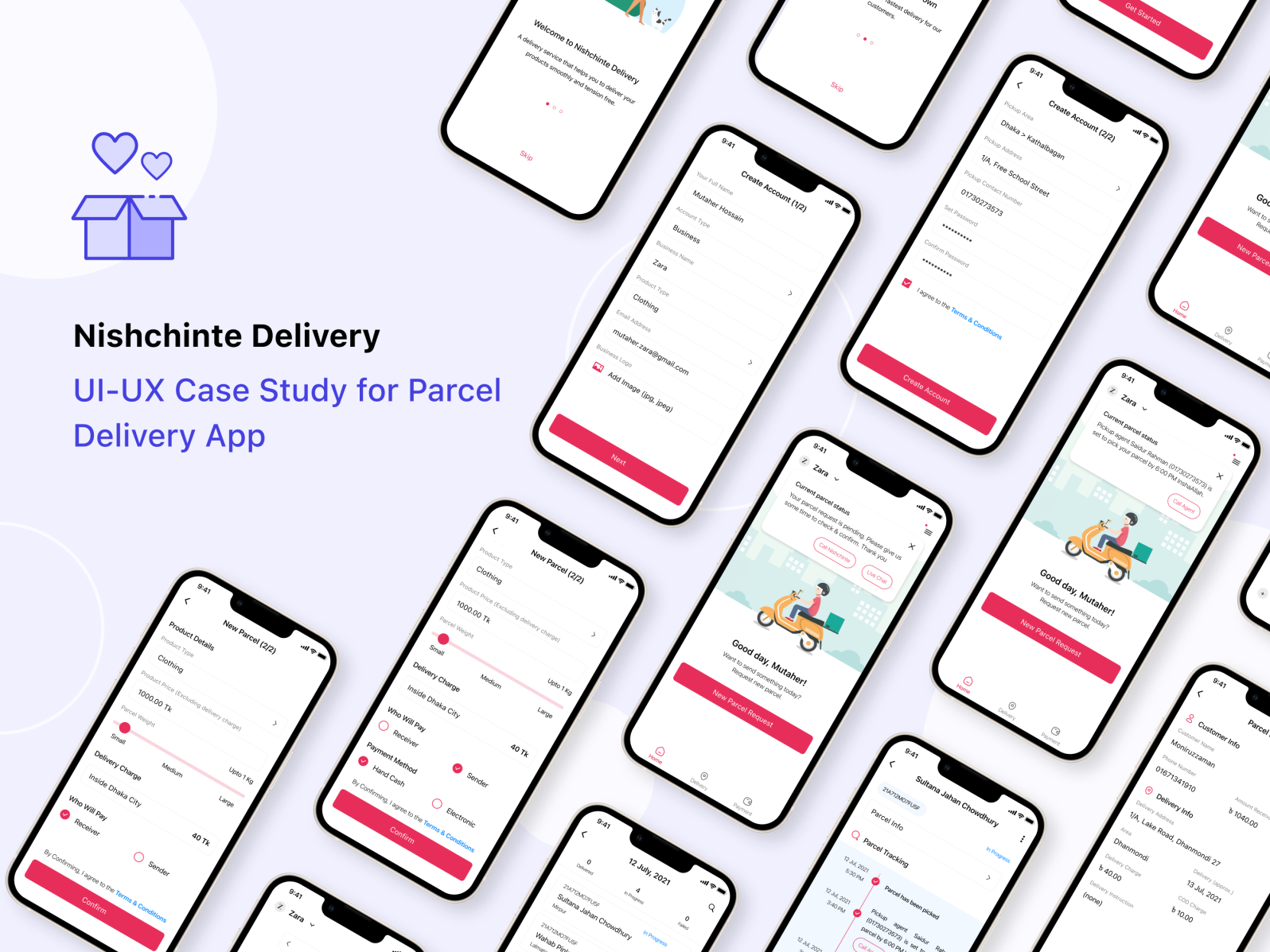 UI-UX Case Study for Parcel Delivery App by Md. Mutaher Hossain on Dribbble