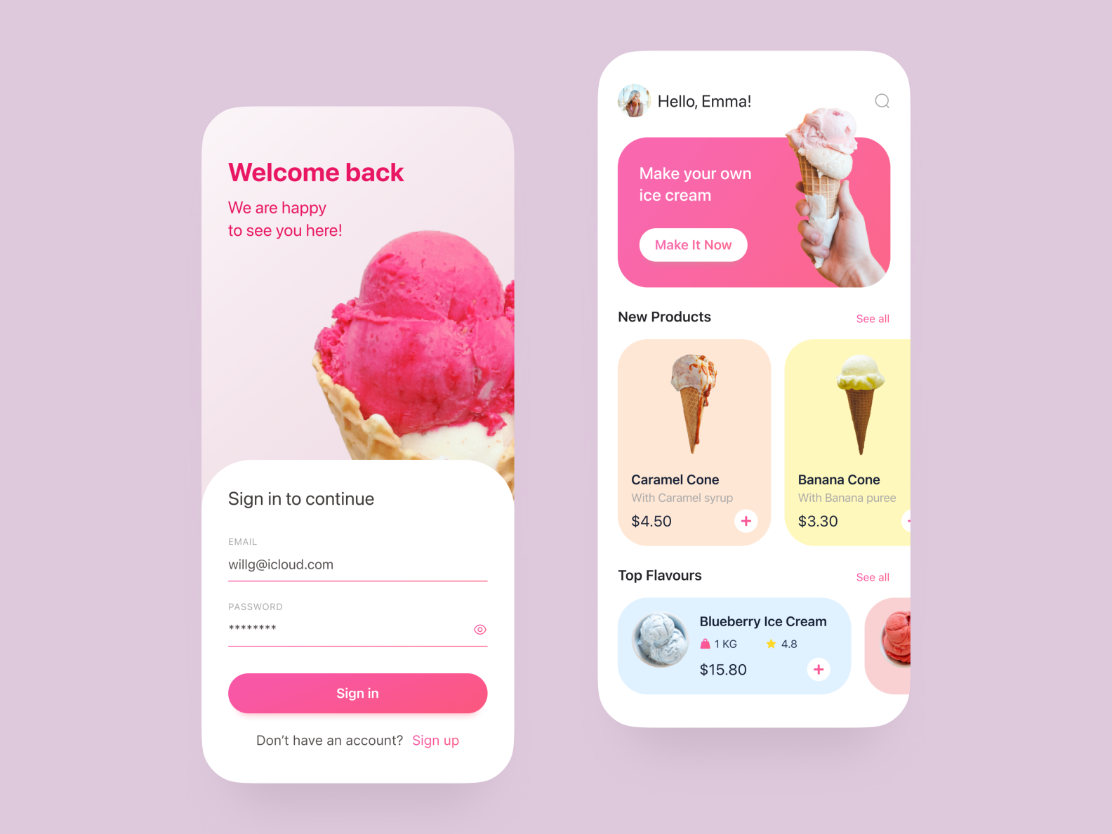 Ice Cream App 🍦 by Anastasiya on Dribbble