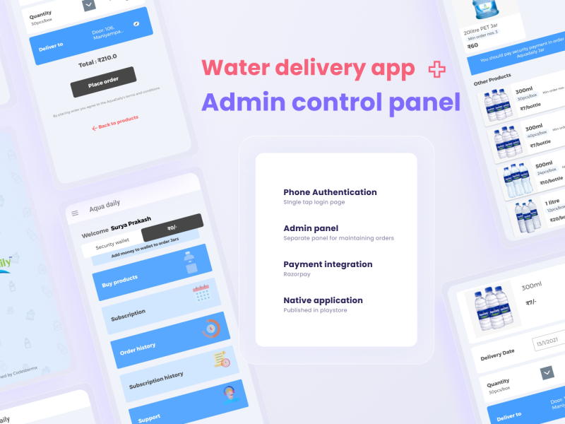 Water delivery App by Surya Prakash on Dribbble