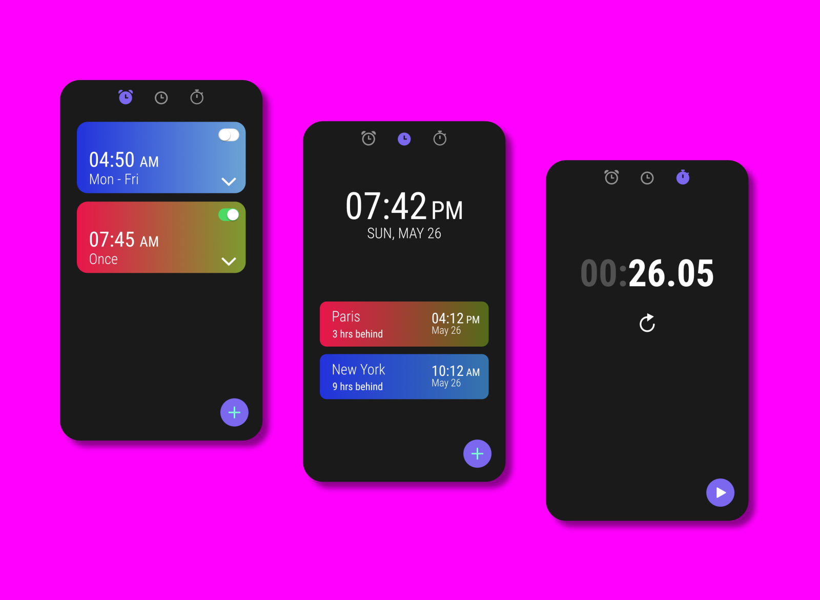 Simple Clock App by Nitheesh Kumaar M V on Dribbble