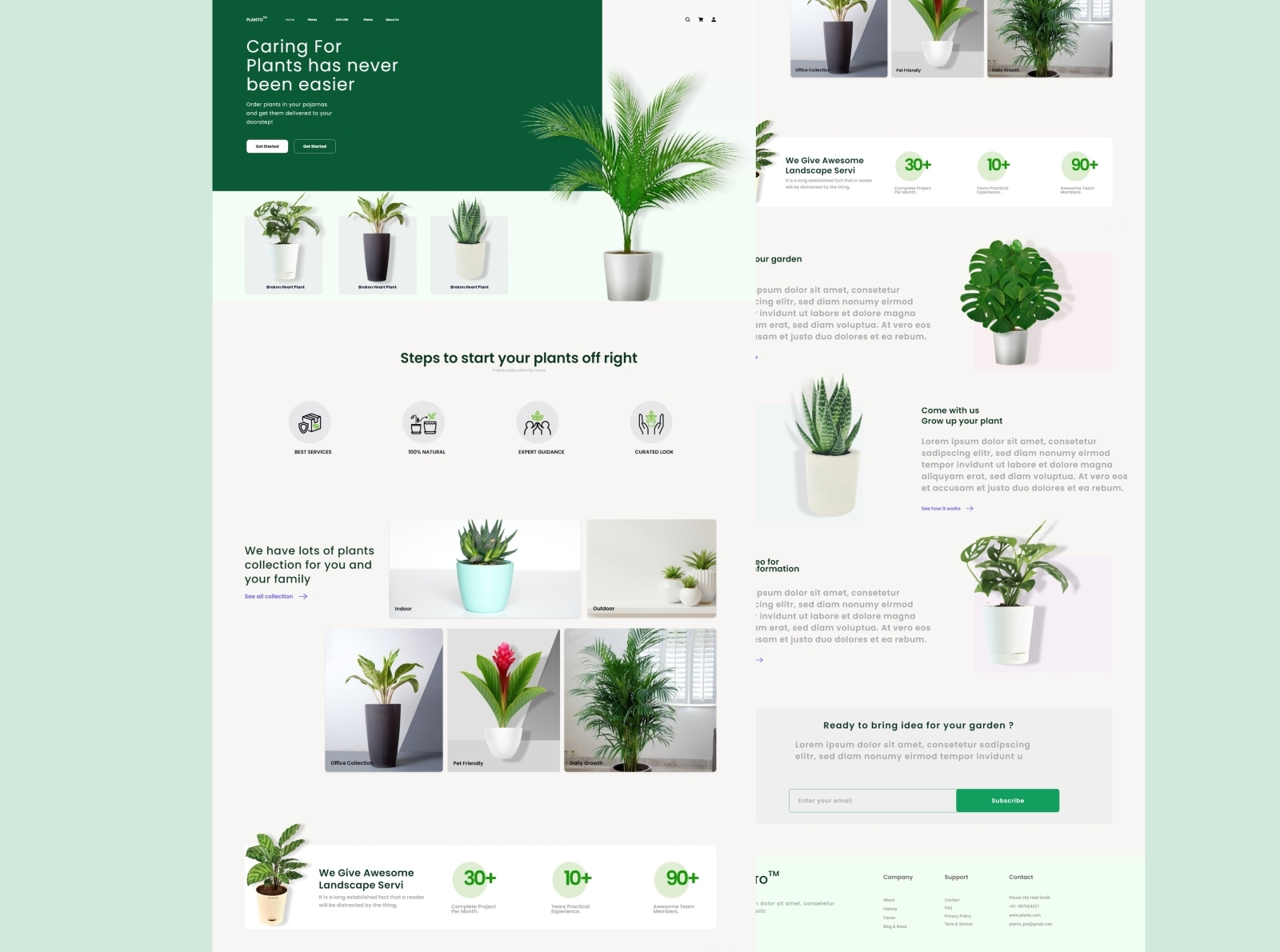 Plants Shop Landing Page by PRIYANKA BALONI on Dribbble