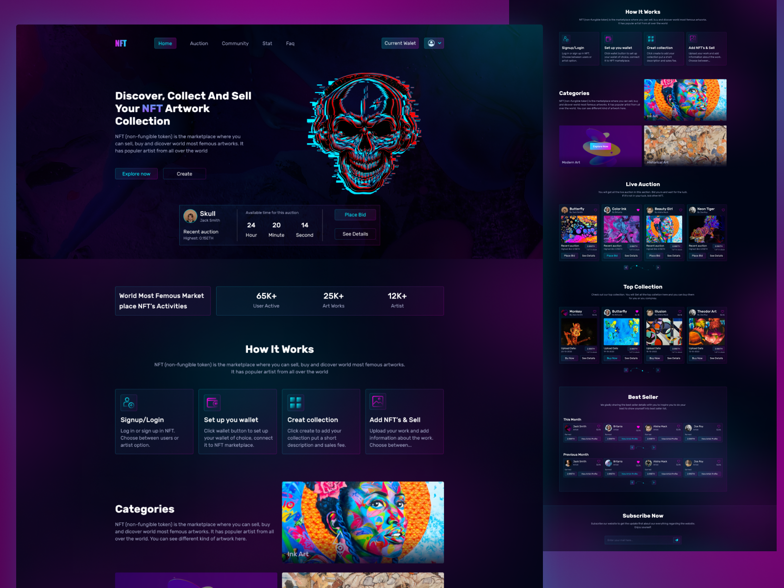 NFT Website UI Design by Koushik Hasan on Dribbble