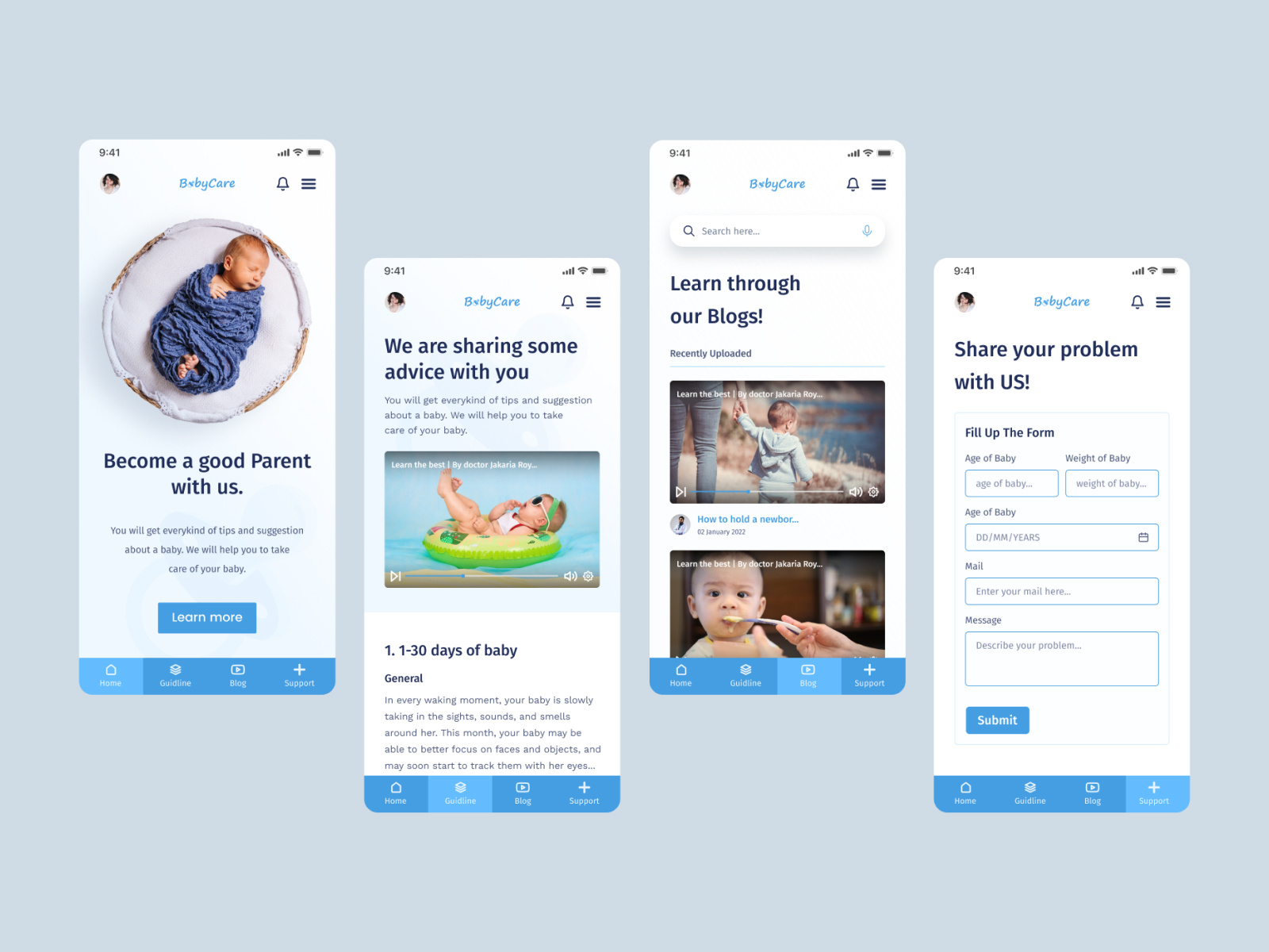 BabyCare Mobile UI Design by Koushik Hasan on Dribbble