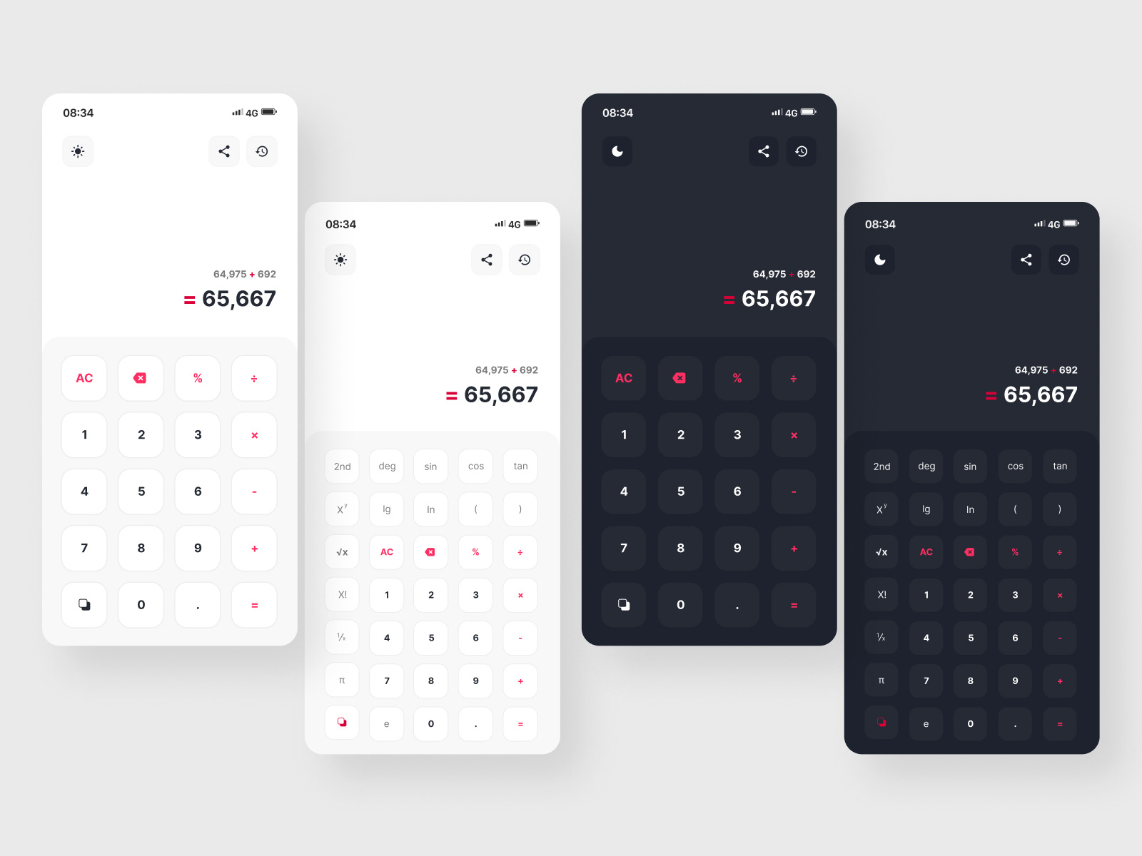 Daily UI #004 / Calculator by Hendi Bertus on Dribbble