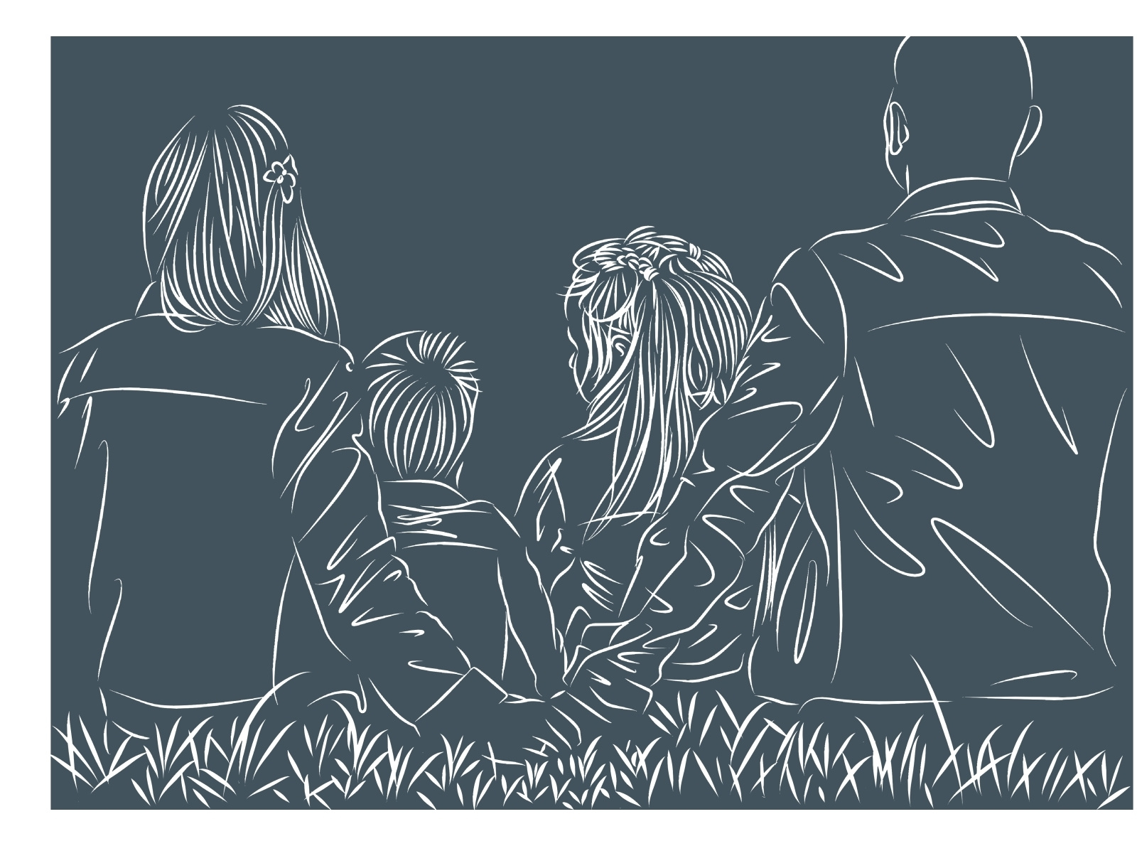 Line Art: A Happy Family by Mr. Bear on Dribbble