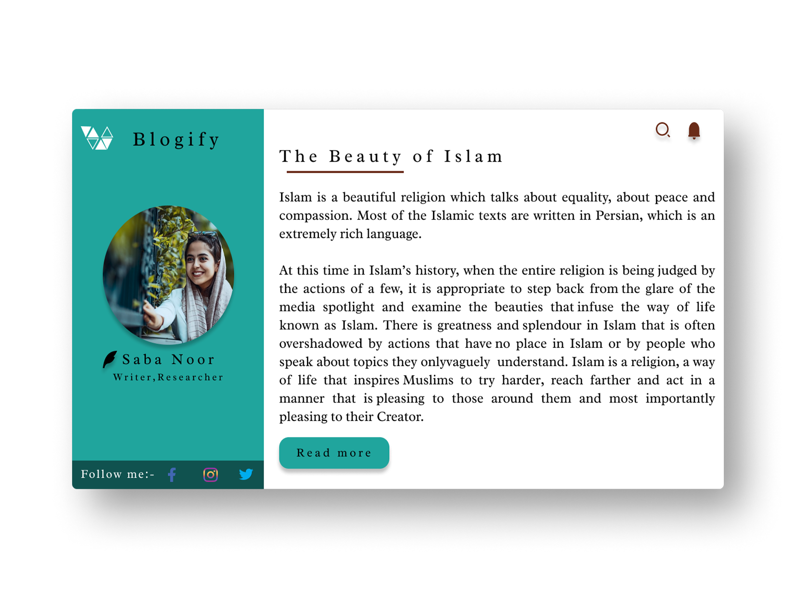 Blog Post UI by Faisal Islam on Dribbble