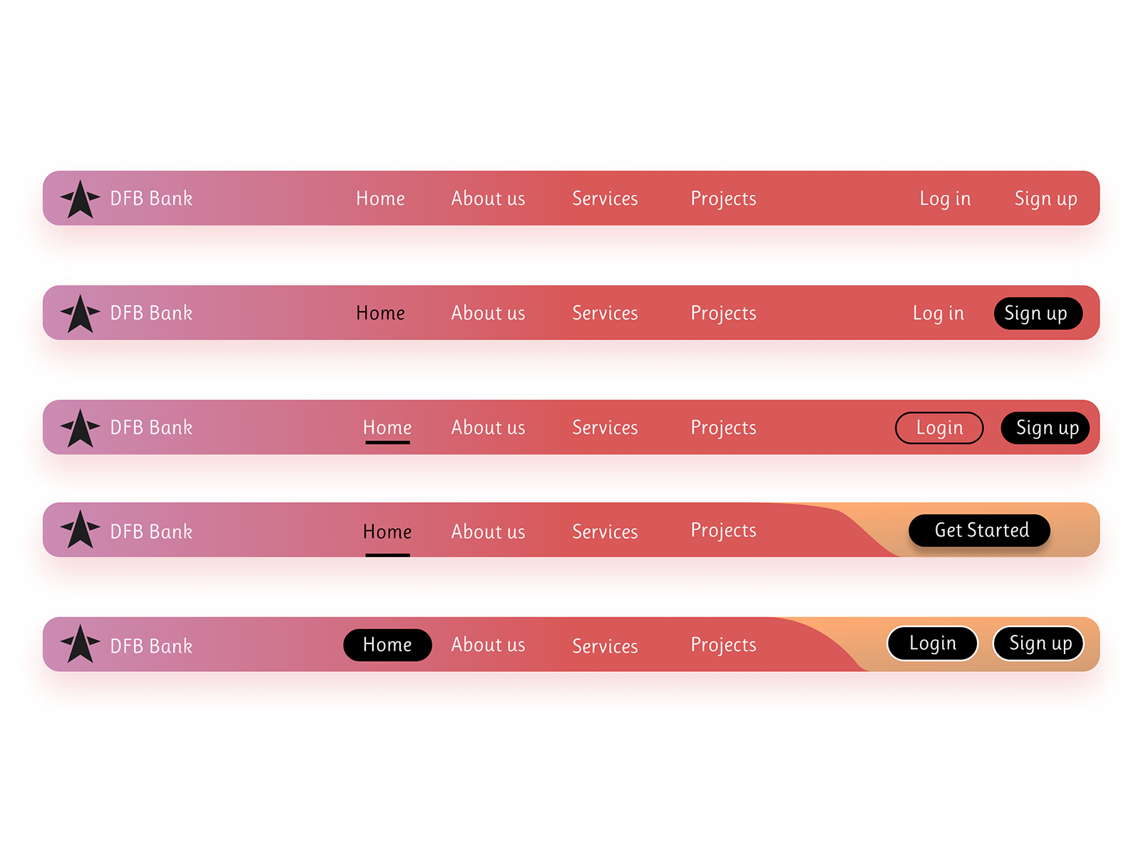 Header Navigation UI by Faisal Islam on Dribbble