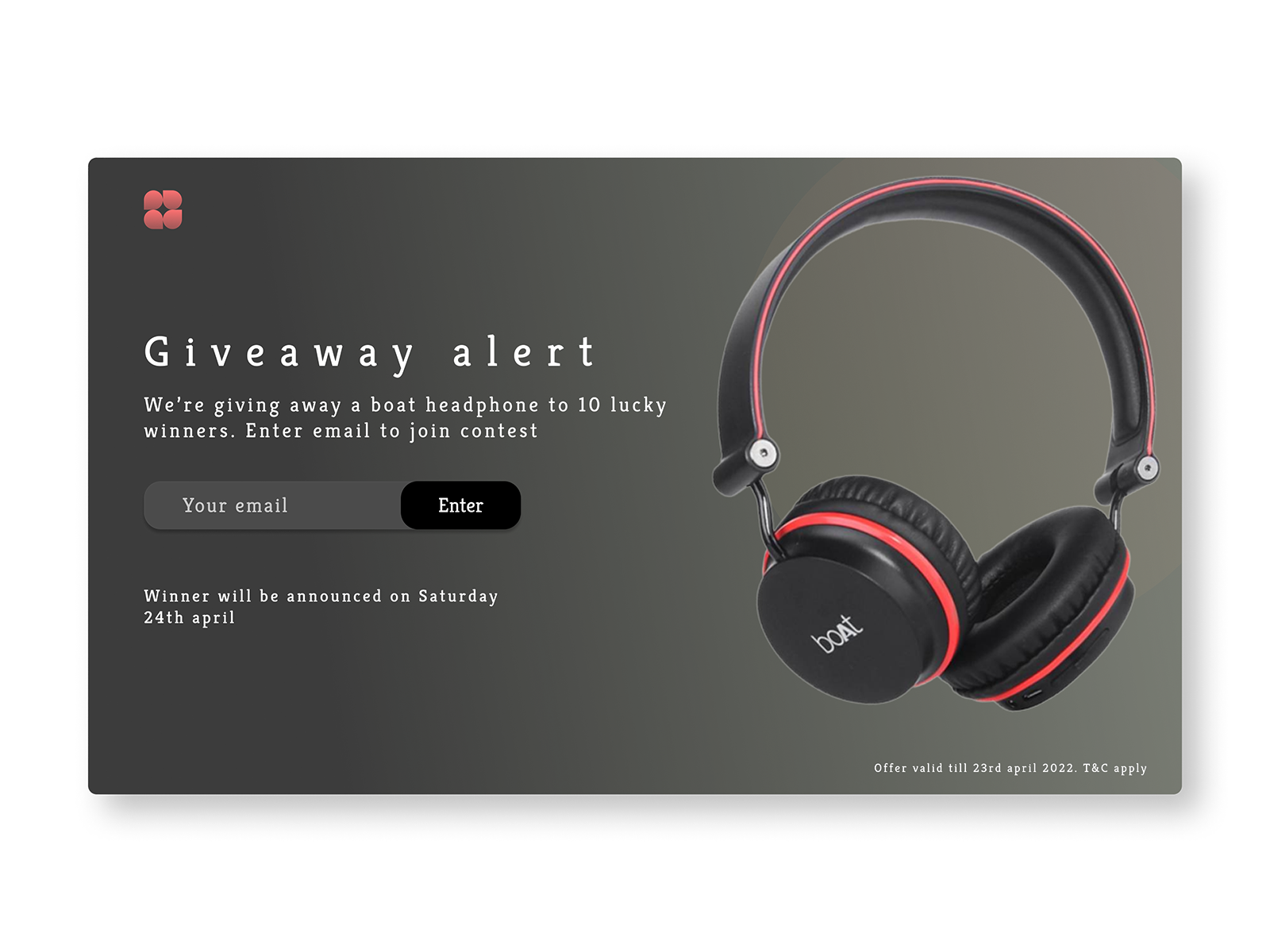 Giveaway UI by Faisal Islam on Dribbble