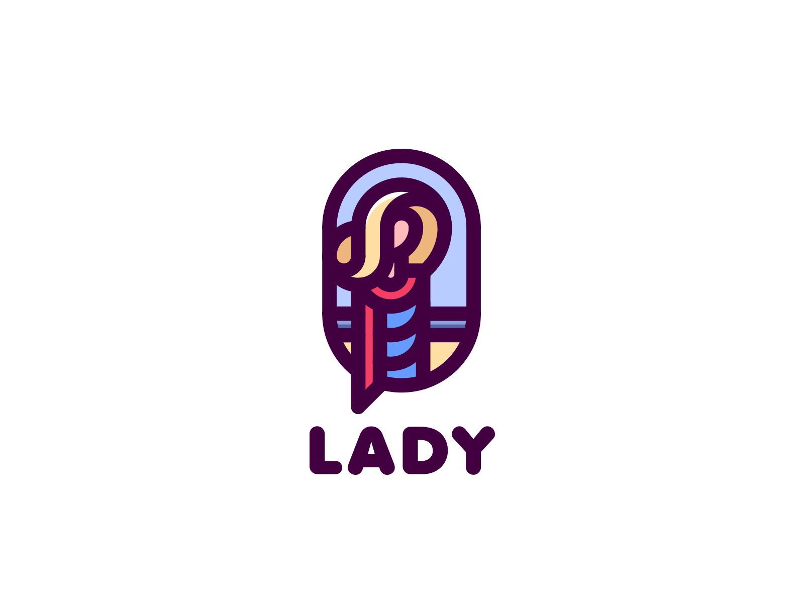 Gold Lady Head Logo