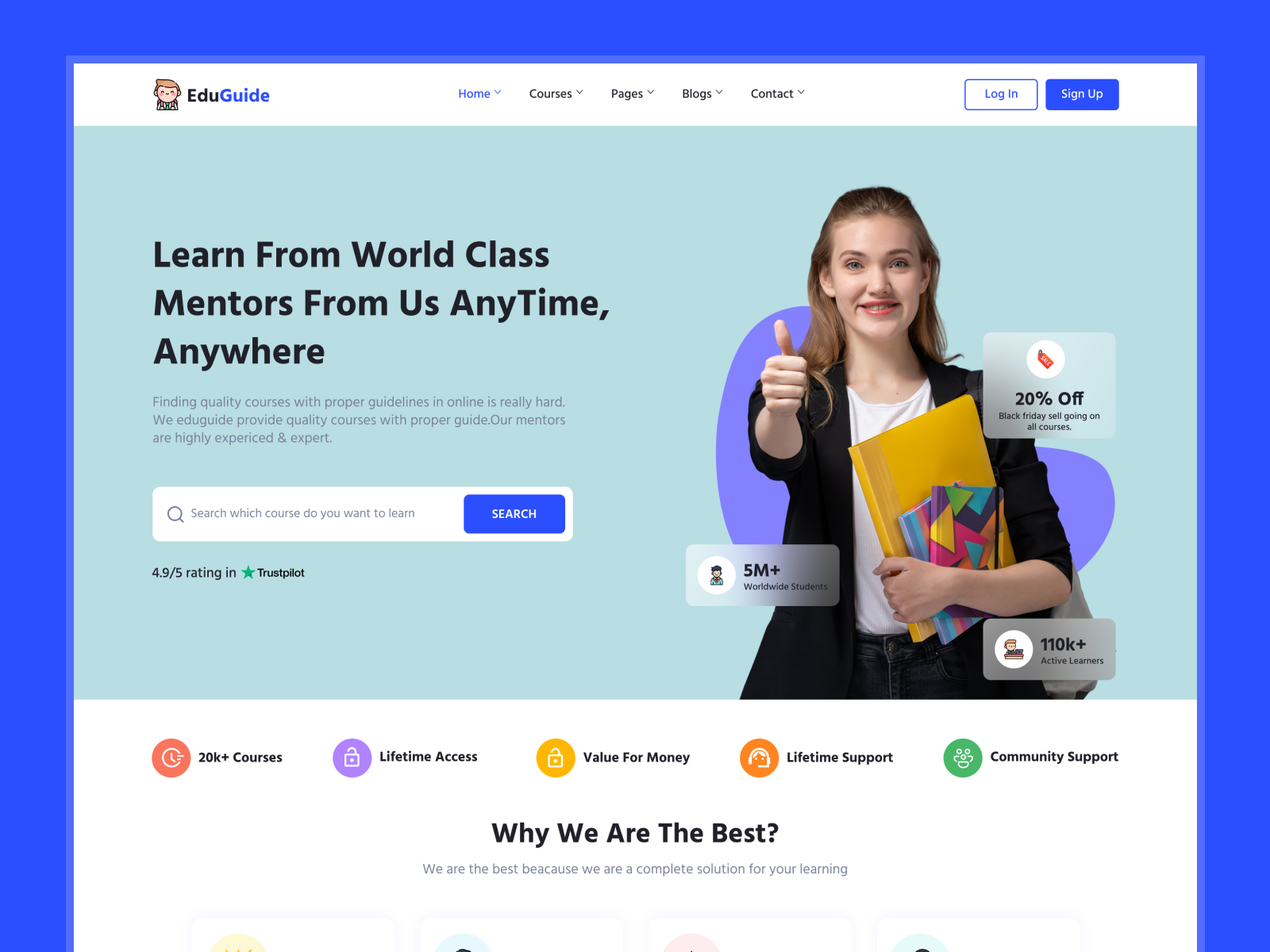 EduGuide - Educational Website Header by Jawadd on Dribbble