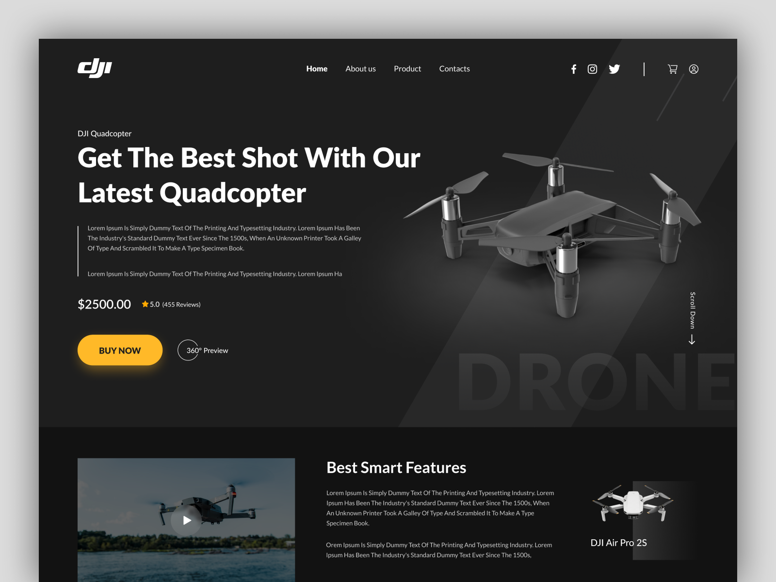 Drone Website by Jawadd on Dribbble