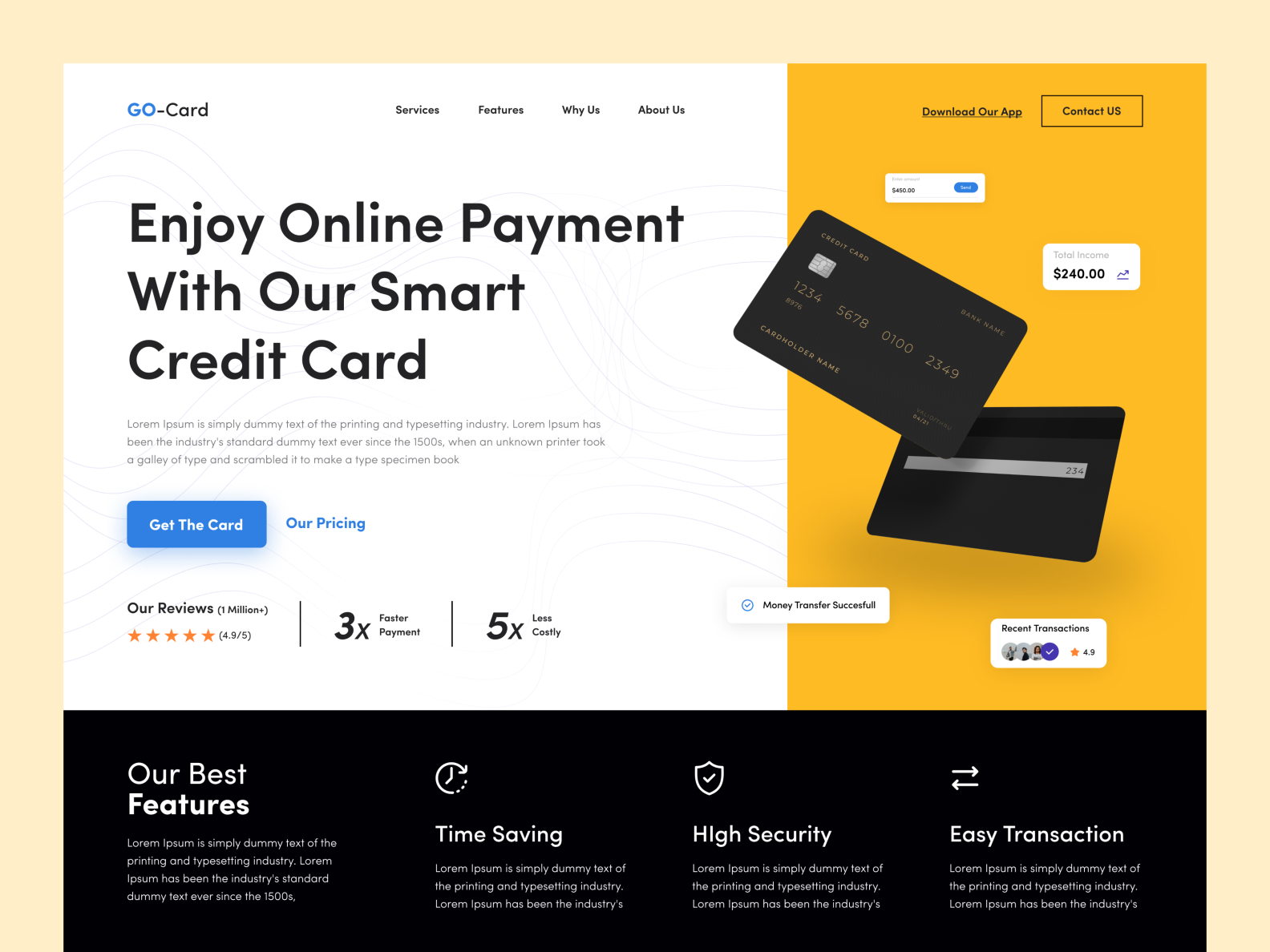 Credit Card Website by Jawadd on Dribbble
