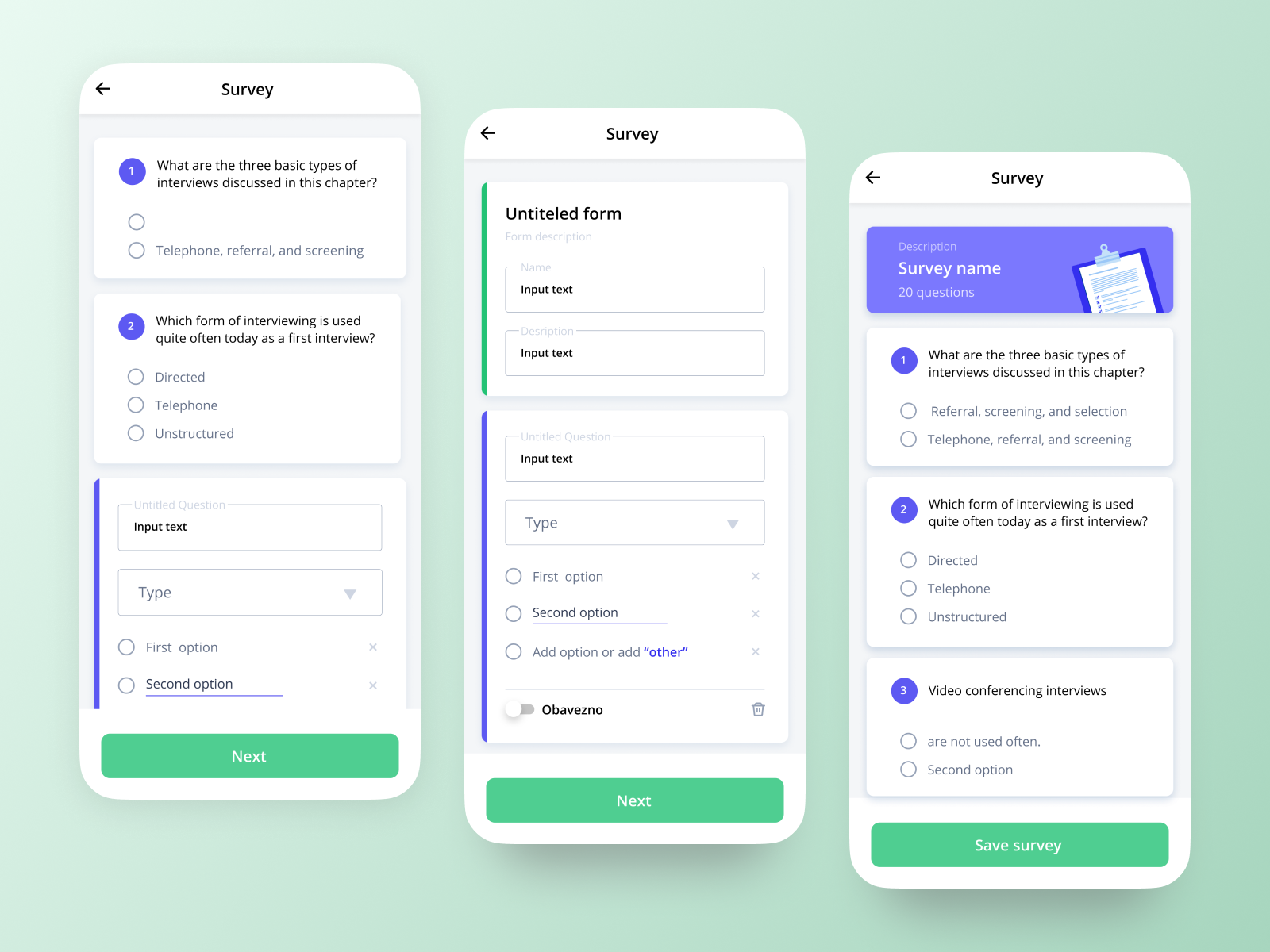 Mobile Survey Form by Delara Mim on Dribbble