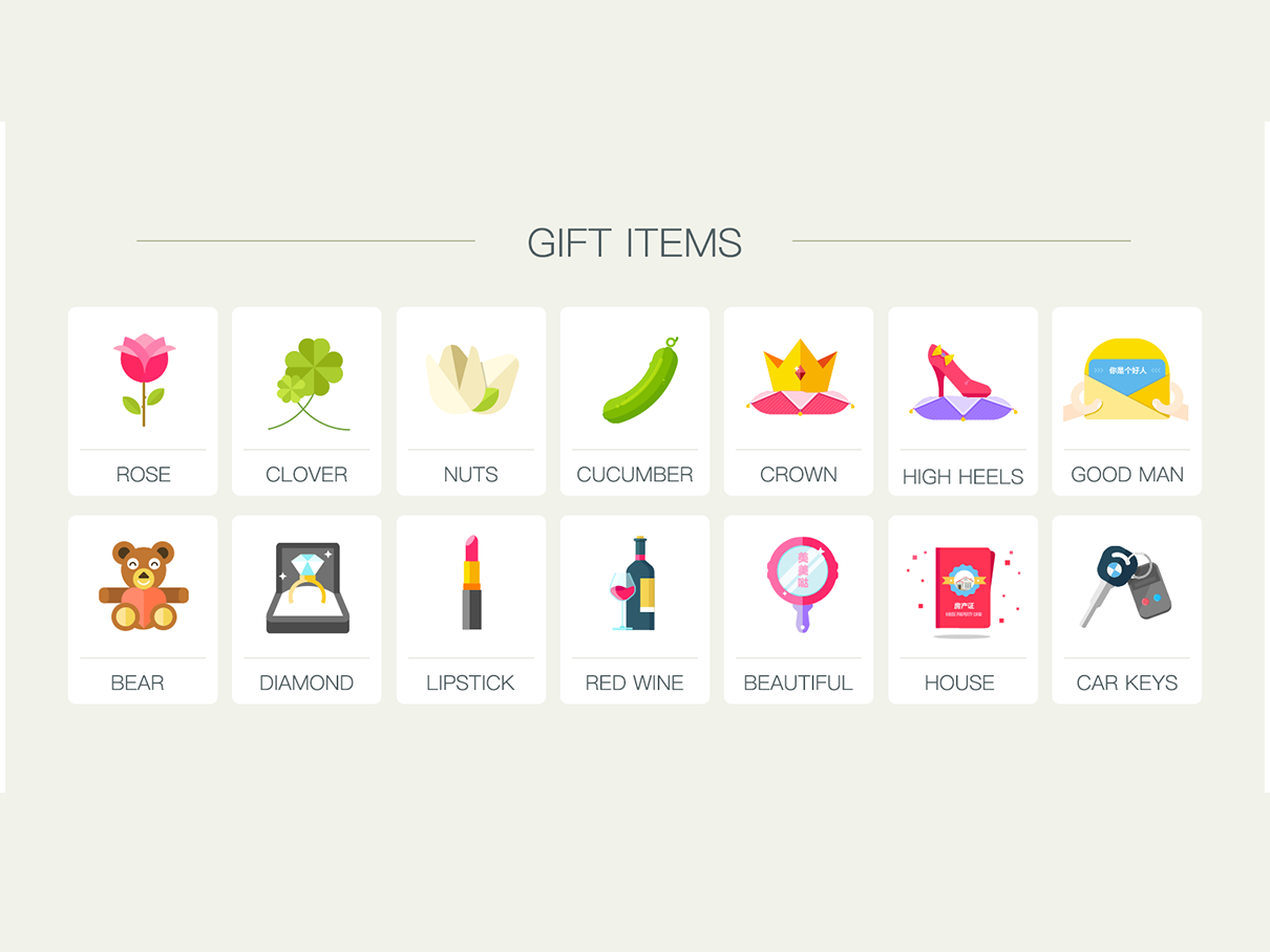 Gift items by Z'turn Yang on Dribbble