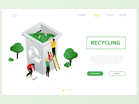 Recycling isometric illustration by Boyko on Dribbble