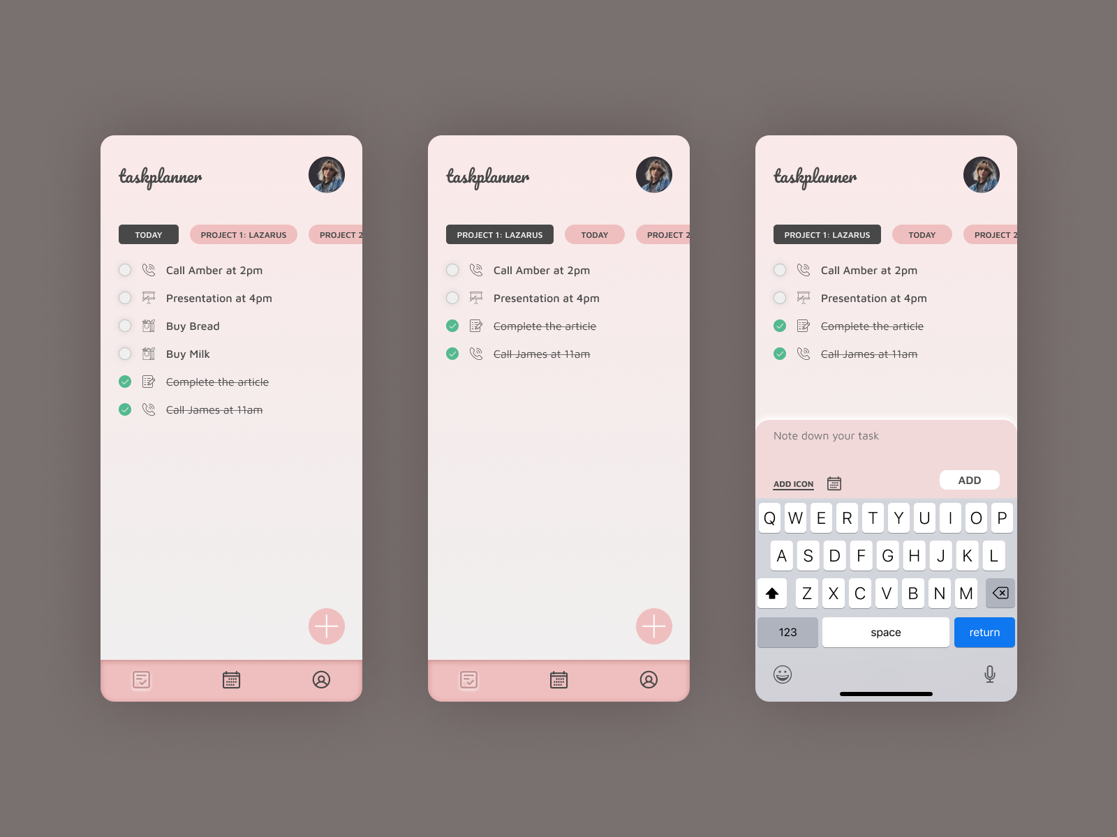 TaskPlanner | Daily UI Challenge 042 (ToDo List) by Anoopa John on Dribbble