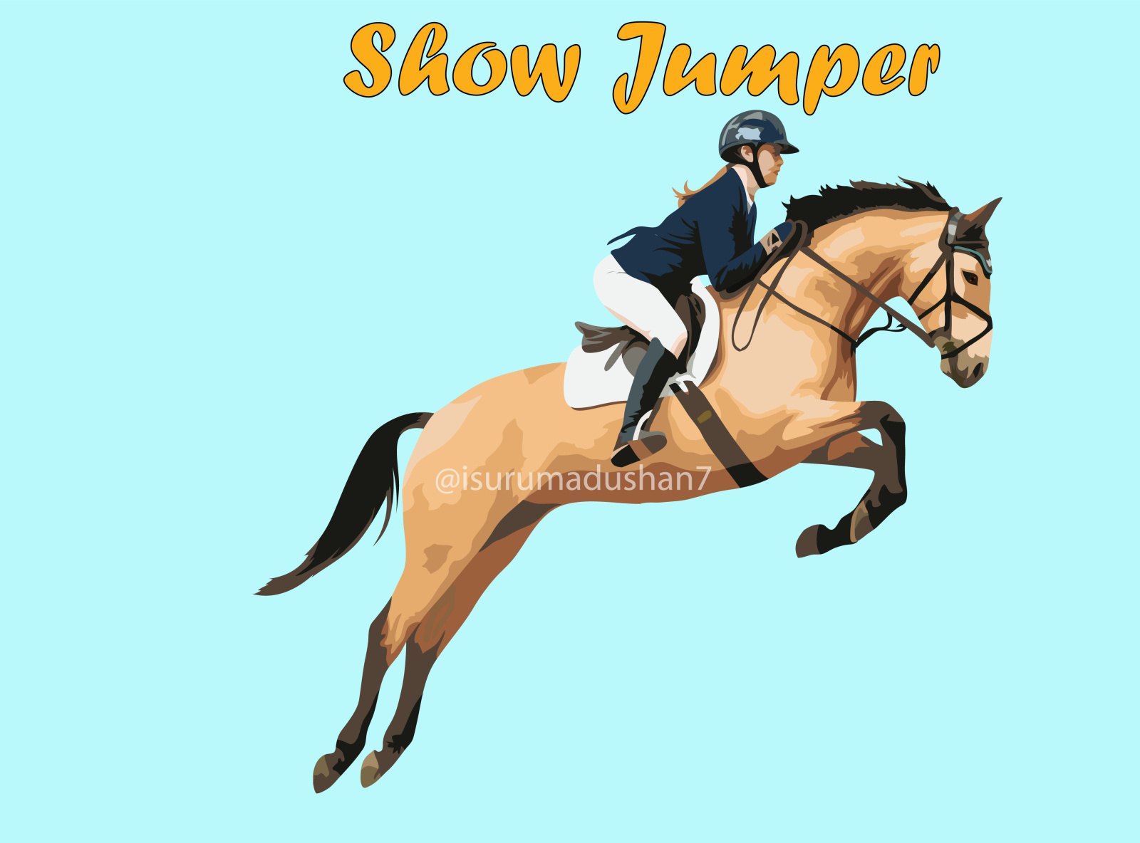 Show Jumper Horse Illustration by Isuru Madushan on Dribbble
