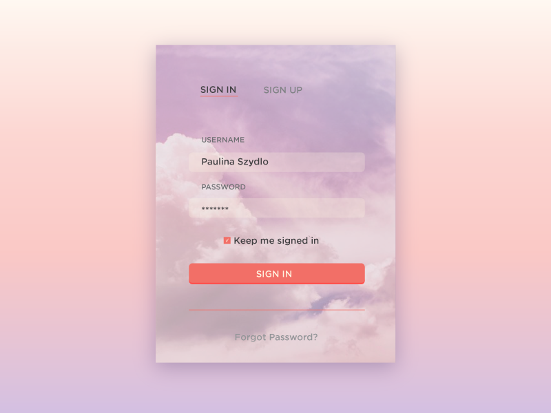 Login Form by Paulina on Dribbble