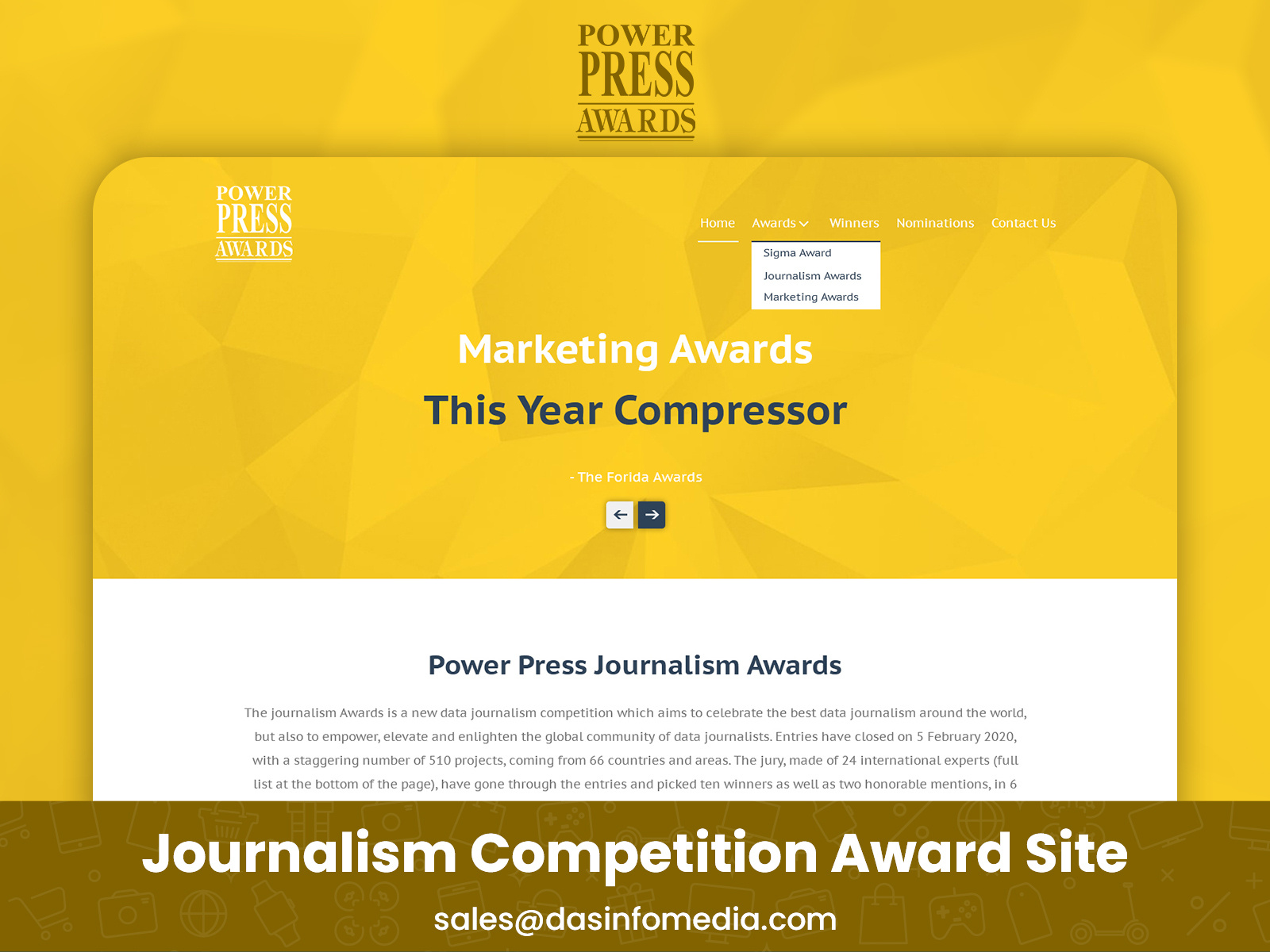 Journalism competition Awards Site by Das Infomedia on Dribbble