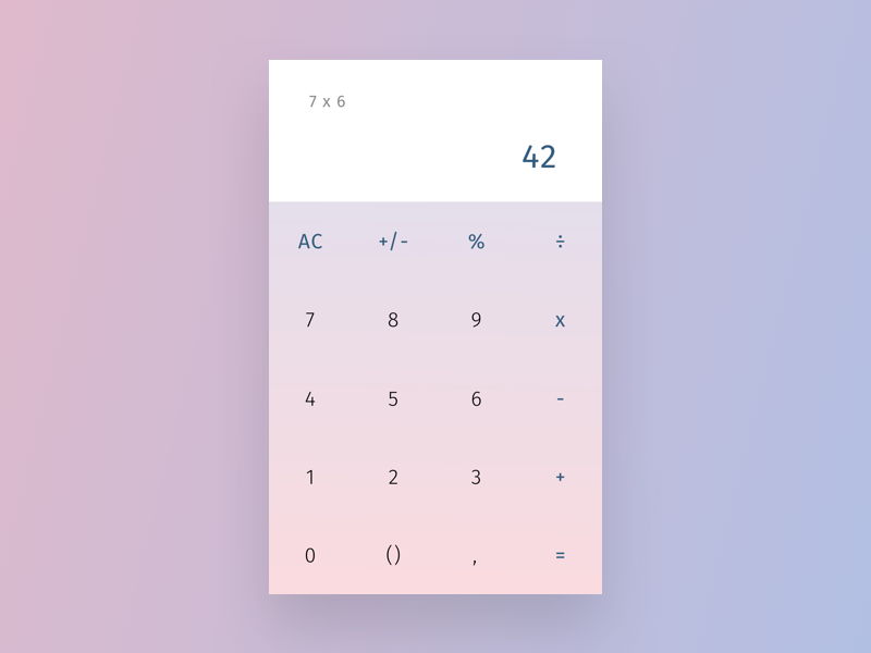 Daily UI 004 - Calculator by Benjamin Dos Santos on Dribbble