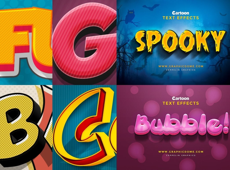 3D Cartoon Text Effects by Template Genius on Dribbble