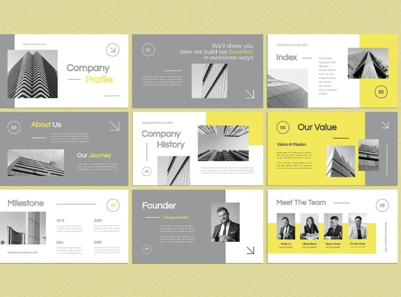 Elegant Company Profile Presentation by SlideMaster on Dribbble