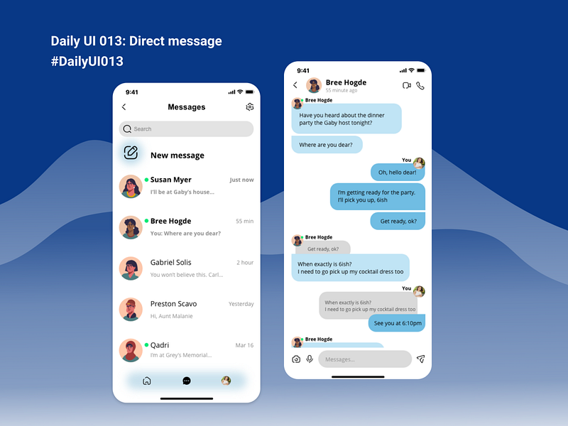 Message UI designs, themes, templates and downloadable graphic elements ...
