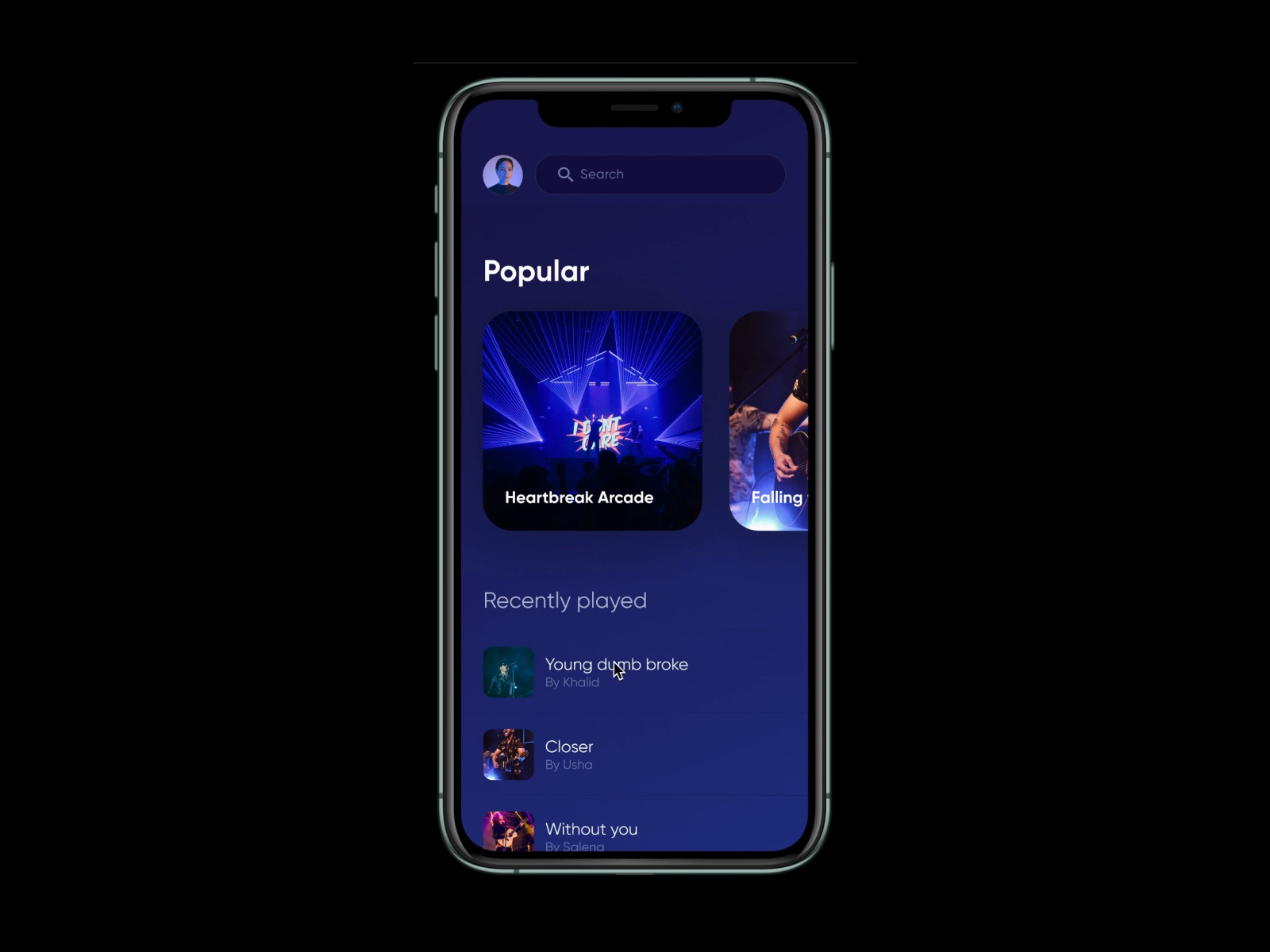 Music App - Figma prototype by Alifya Kothari on Dribbble