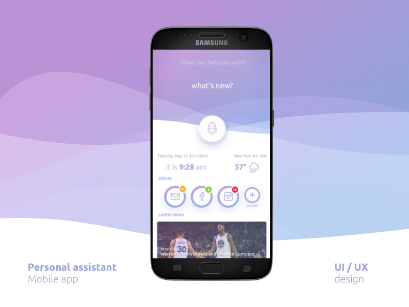 Personal assistant UI design by Filip Mramor on Dribbble