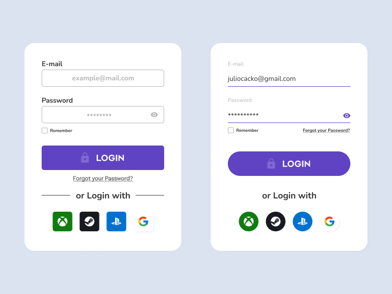 Daily UI #4 — Gaming Login by Julio Cacko on Dribbble