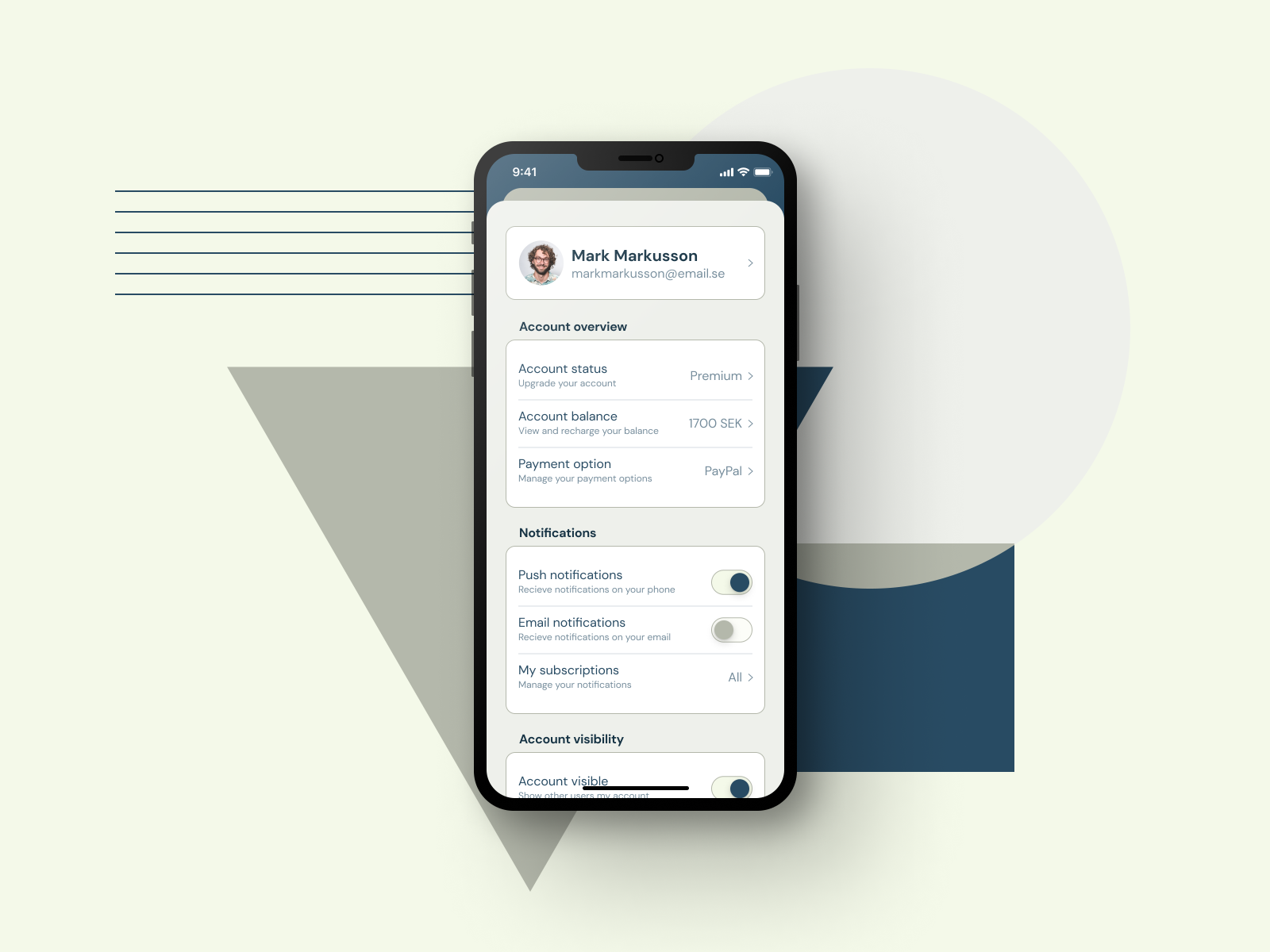 Daily Ui 007 Settings Screen By Ioann De On Dribbble