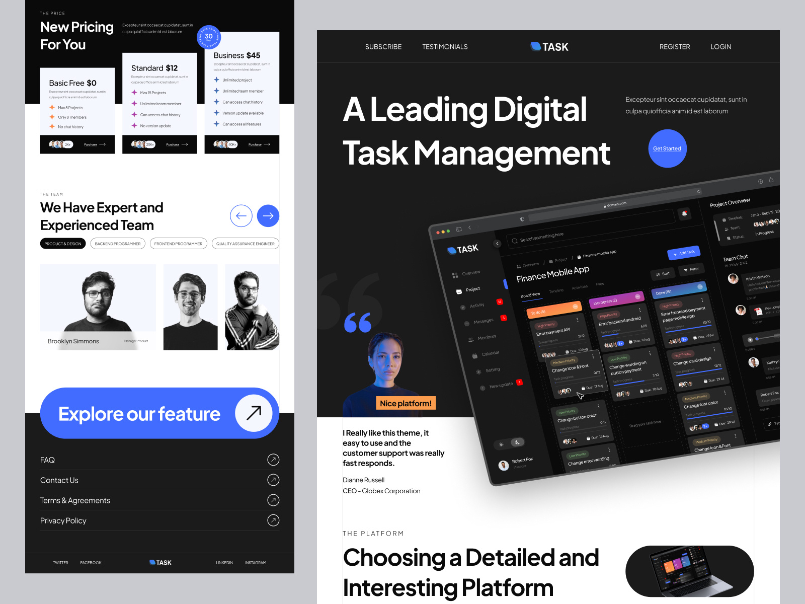 TASK - Landing Page by Mirna Kusumawati for One Week Wonders on Dribbble
