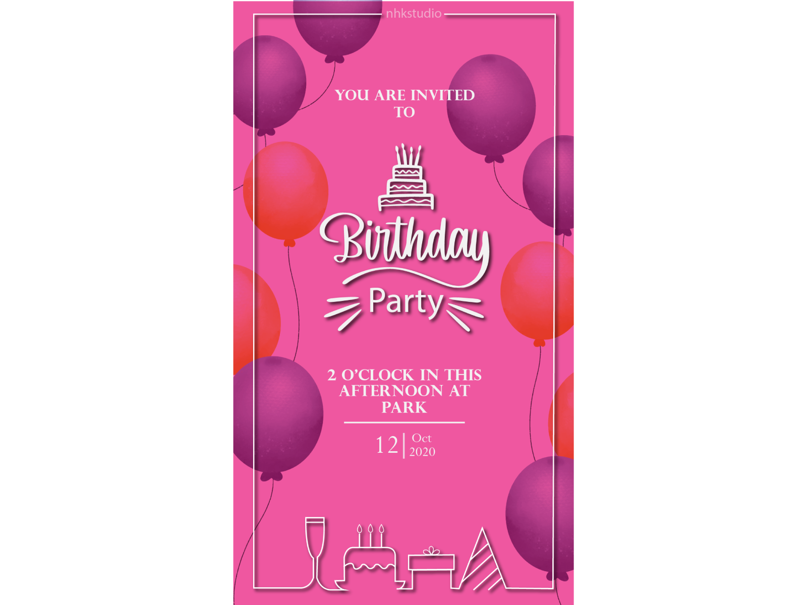 Birthday Invitation card by Digicosmic studio on Dribbble