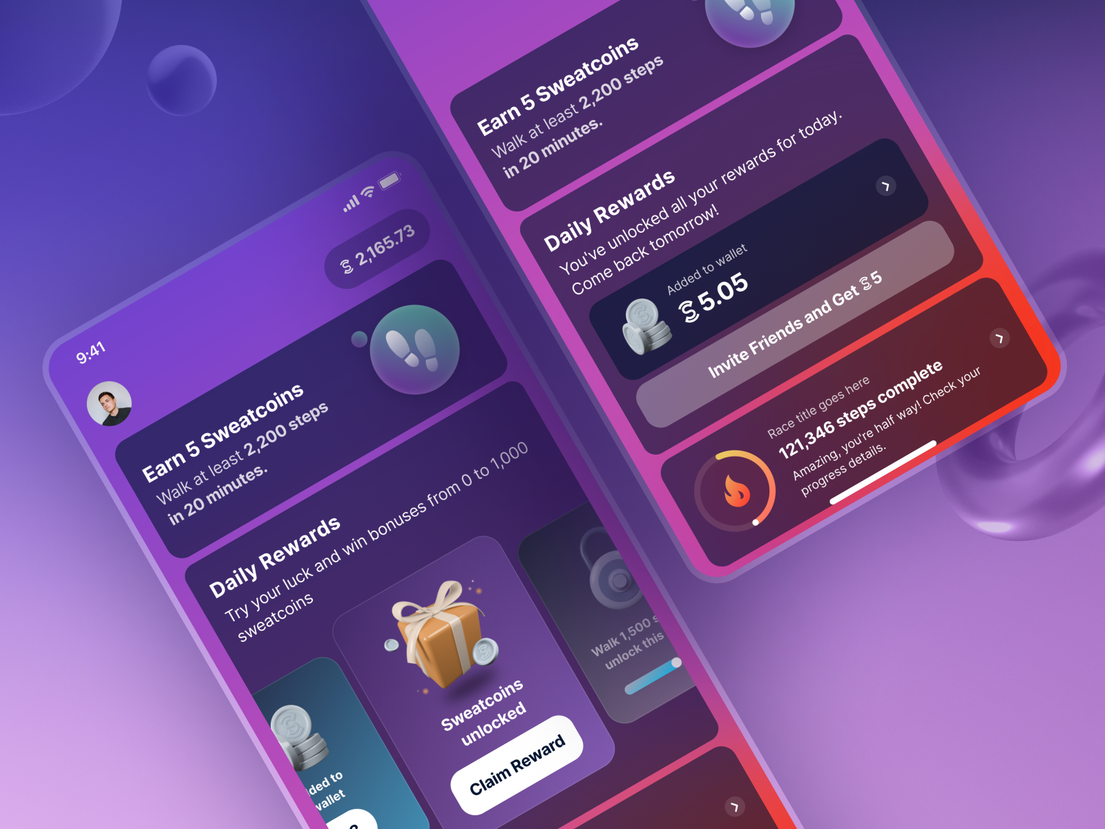 Sweatcoin Daily Rewards - UI Refresh 🎁 by Horia Veselin for Sweatcoin ...
