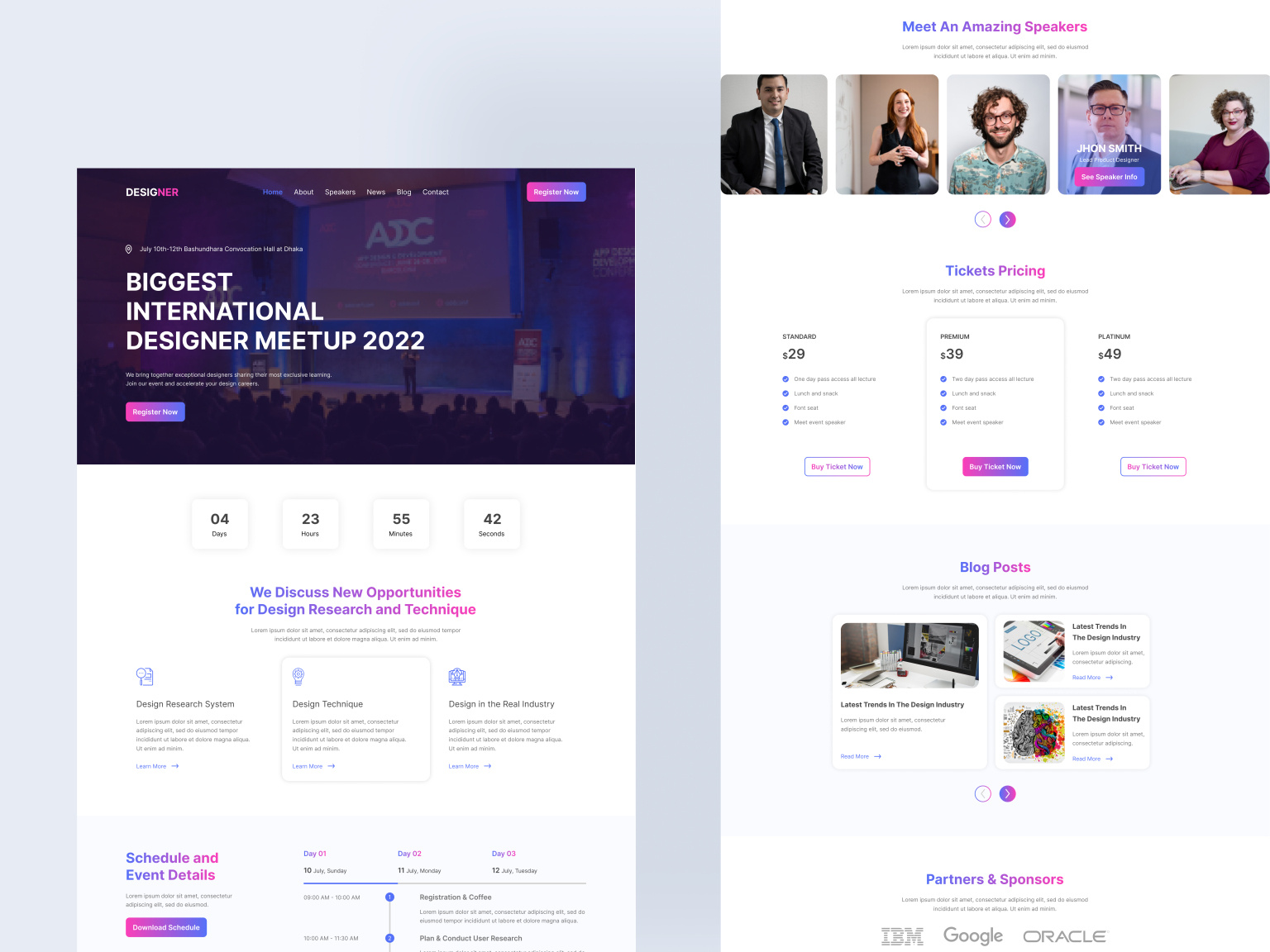 Designer Meetup Landing Page by Tareq Rahman on Dribbble