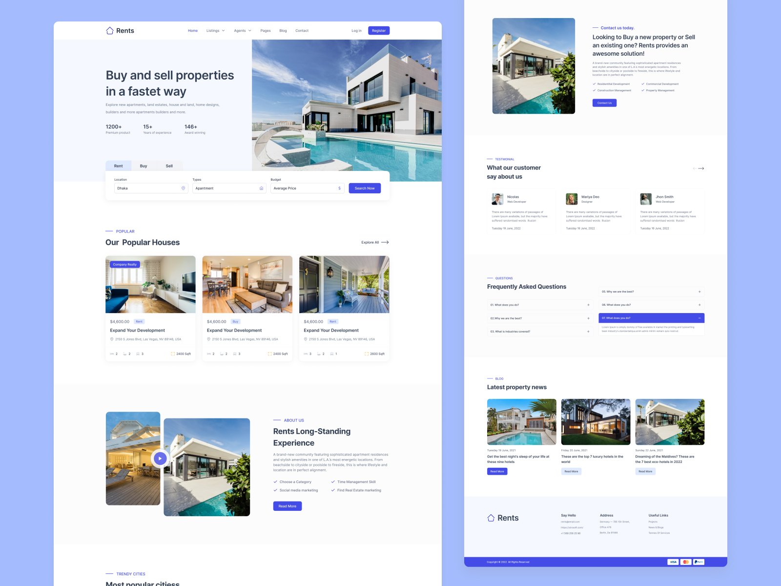 Rents – Property Buy & Sales Free Figma and HTML Template by Shah ...