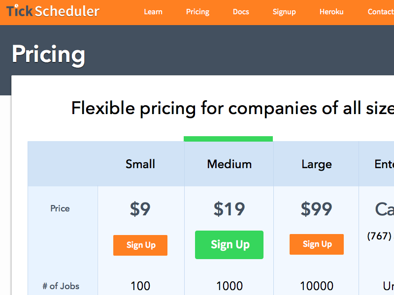 Tick Pricing Page by Alex Sharp on Dribbble