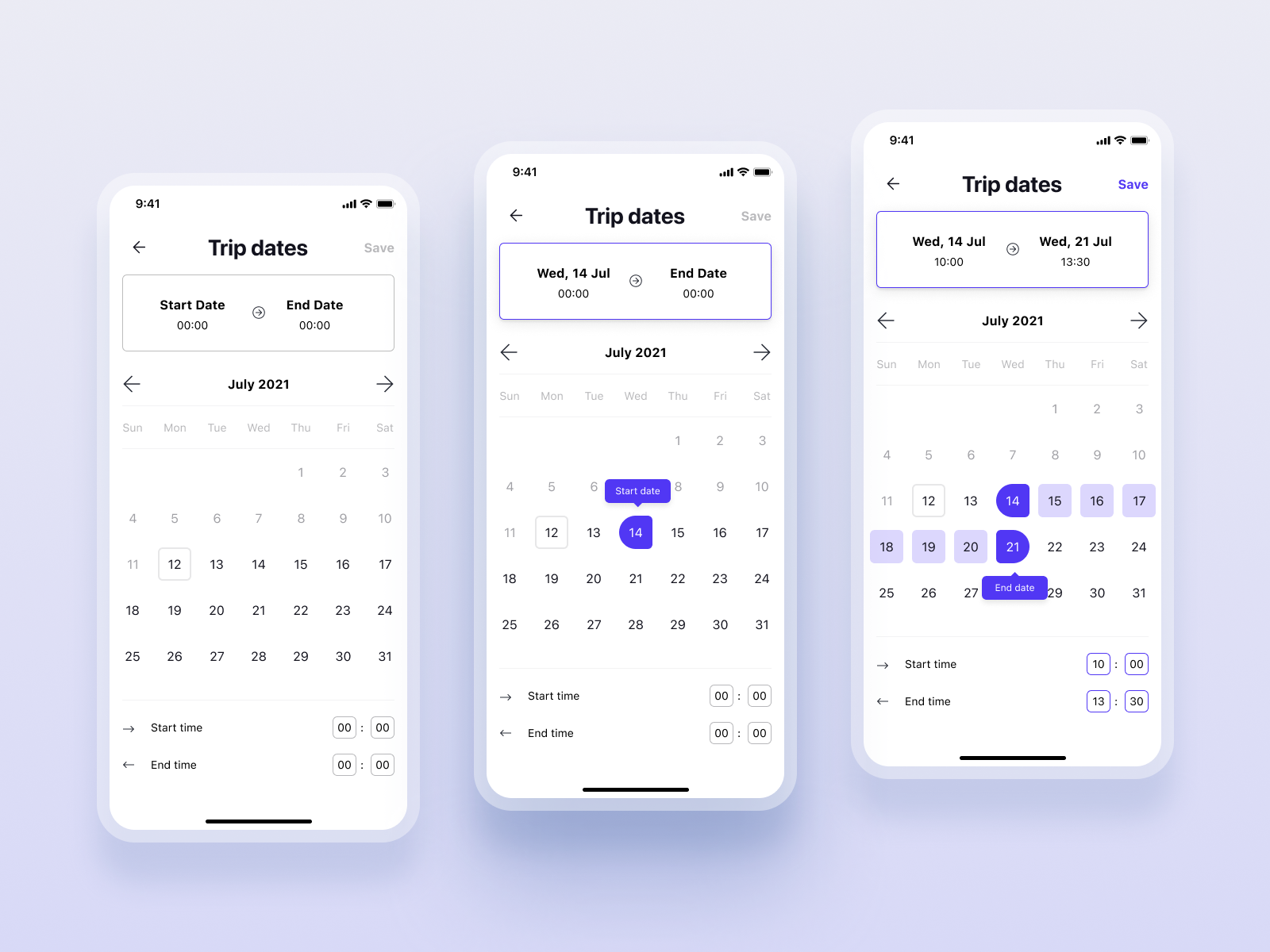 Date Selection by Nur Asyrof Muhammad on Dribbble