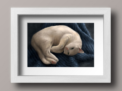 Digital Portrait of a White Cat by Matthew Conlon on Dribbble