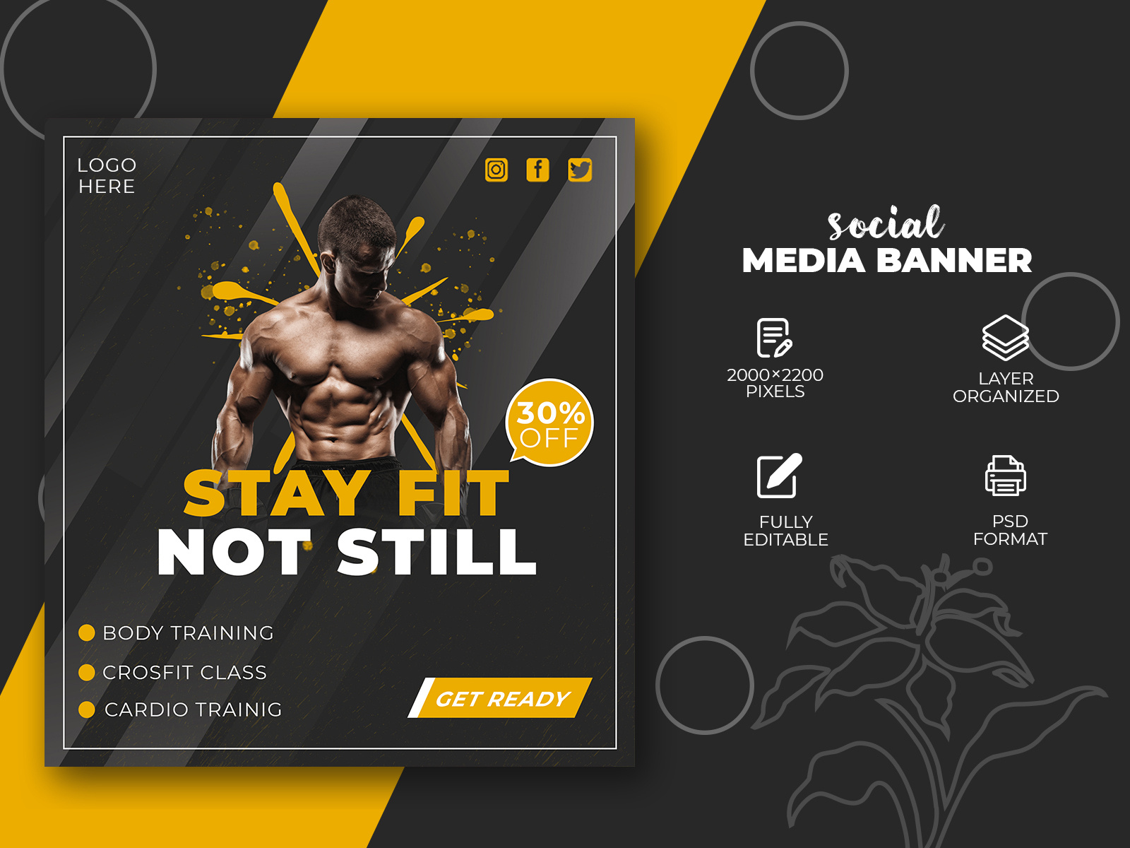 Gym Social Media Post Design by Tanvir Ahmed on Dribbble
