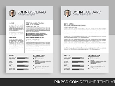 Resume Template 2 page pack by Wow John on Dribbble