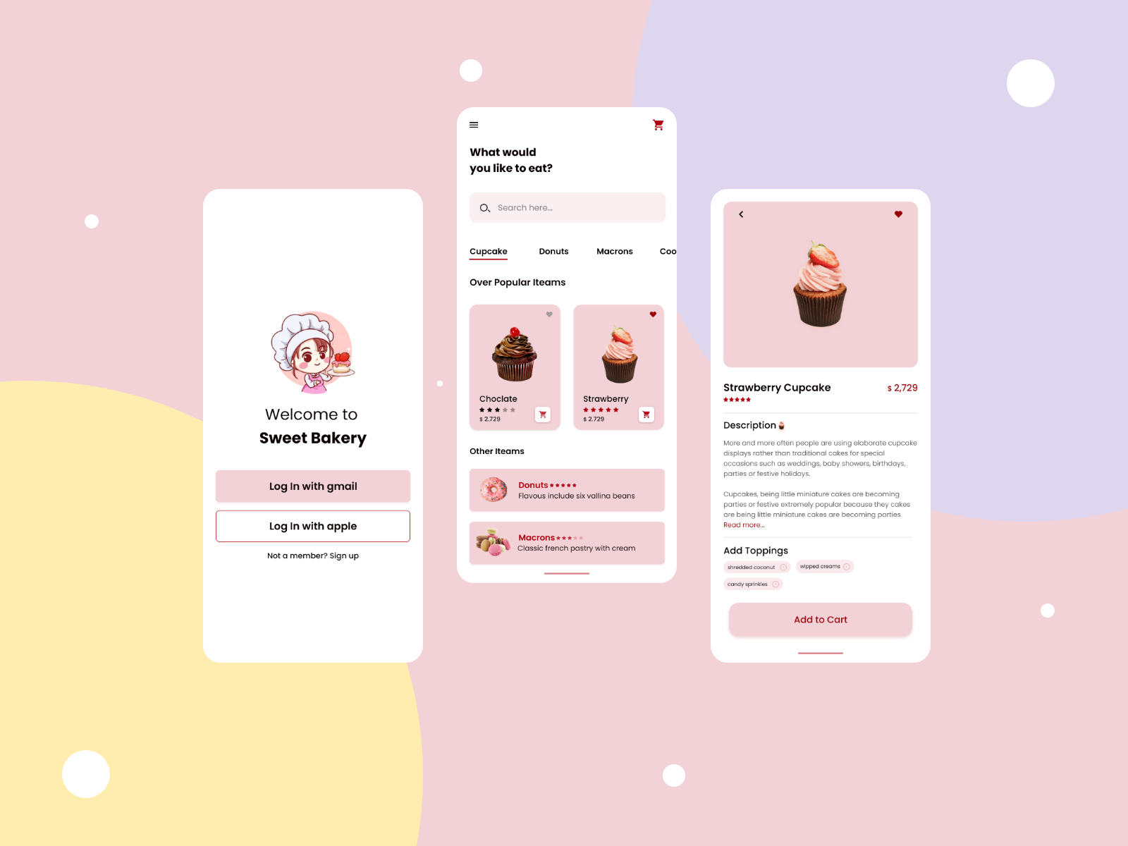 Bakery UI by Visionvistastudio on Dribbble
