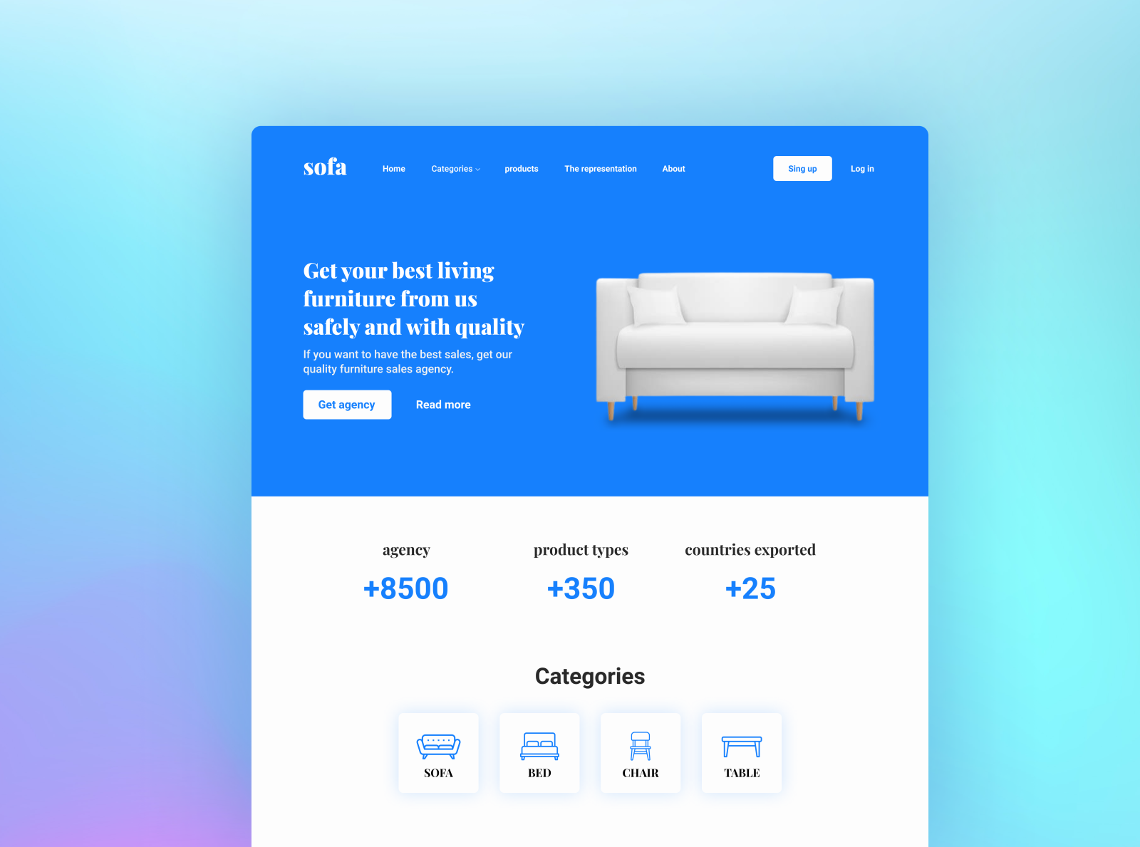 Sofa Website by Aryan Manouchehri on Dribbble