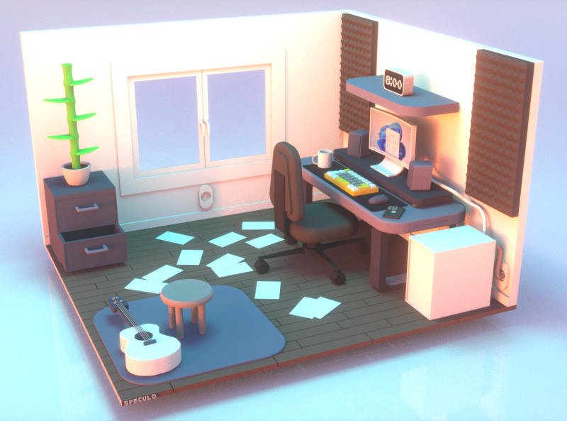 Work Room - 3D Design Concept by Clément on Dribbble